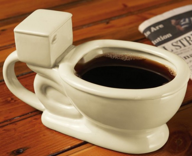 White Ceramic Coffee Toilet Mug
