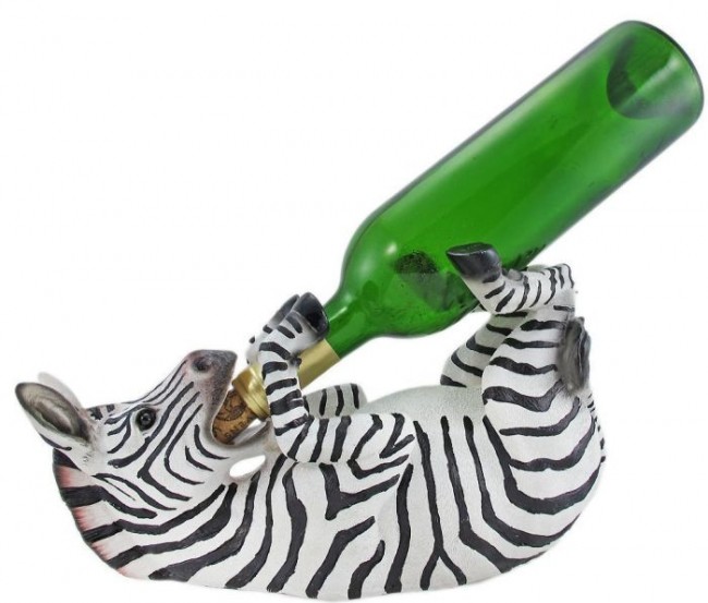 Zebra Hand Painted Wine Bottle Holder