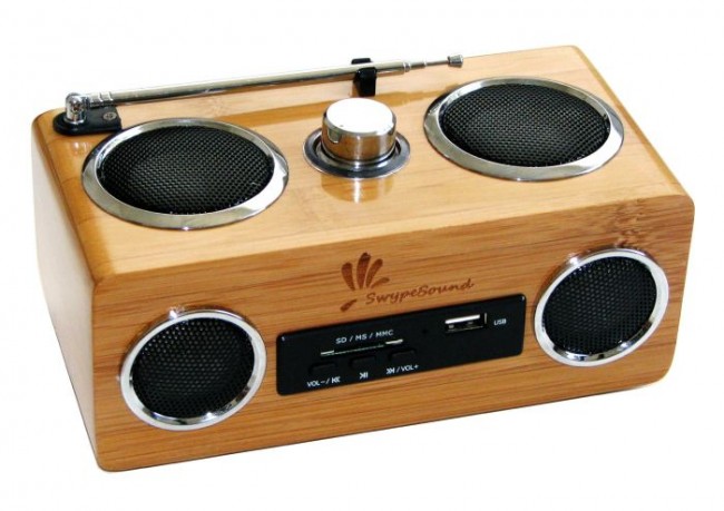 Mini Bamboo Wood Boombox / Personal Speaker