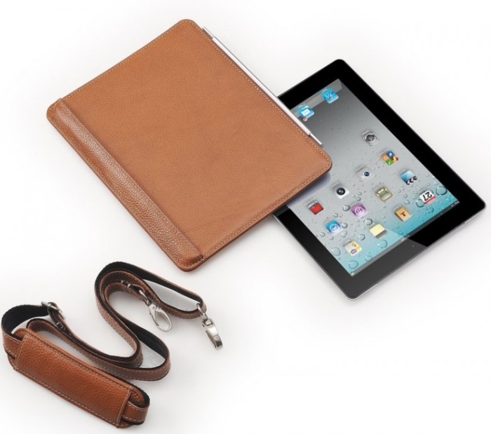 Hands-Free Brown Leather iPad Case