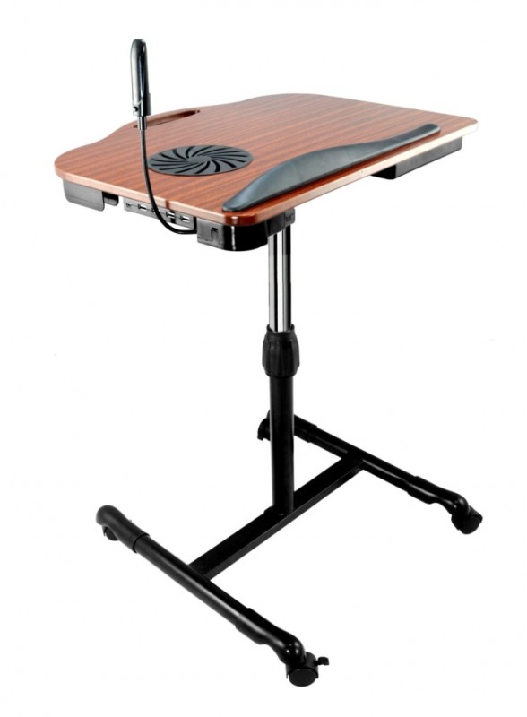 Adjustable Wooden Laptop Desk with Built in Cooling Fan