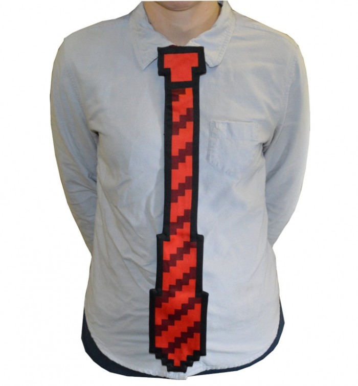 8-bit Tie One Size Fits All Clip On Red
