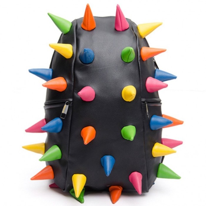 Multicolor Unisex Women Men Hedgehog Spike Punk Backpack