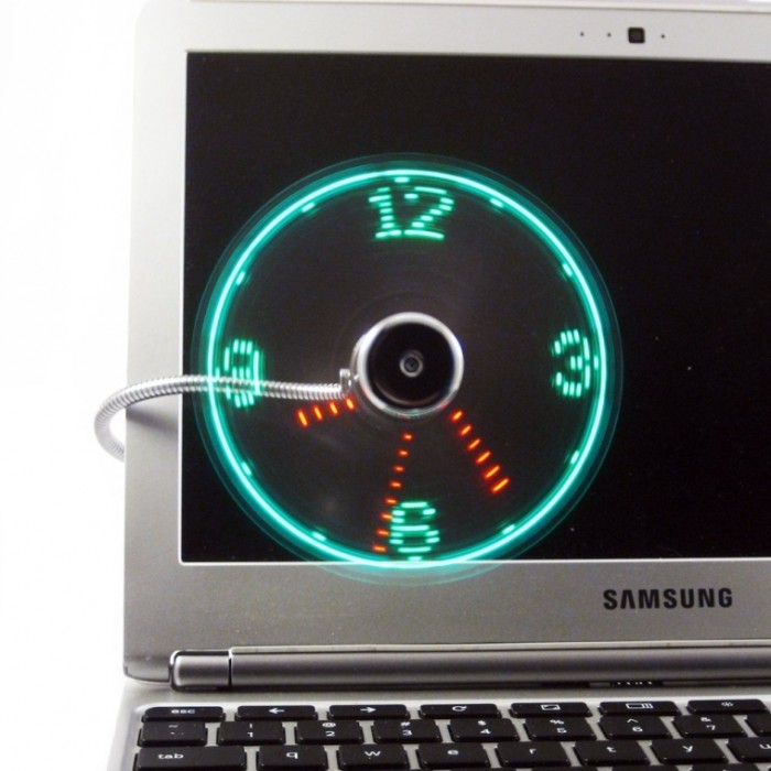 USB LED Clock Fan