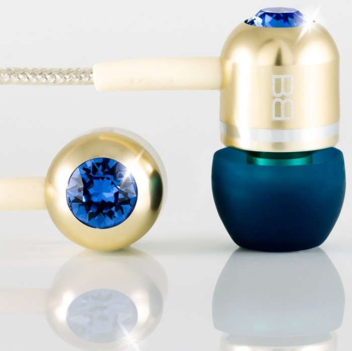 Gold Plated Ear Headphones with Swarovski Element
