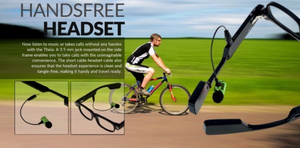 Wearable Video Camera Glasses with Bluetooth Headset and Drive Safe Assist