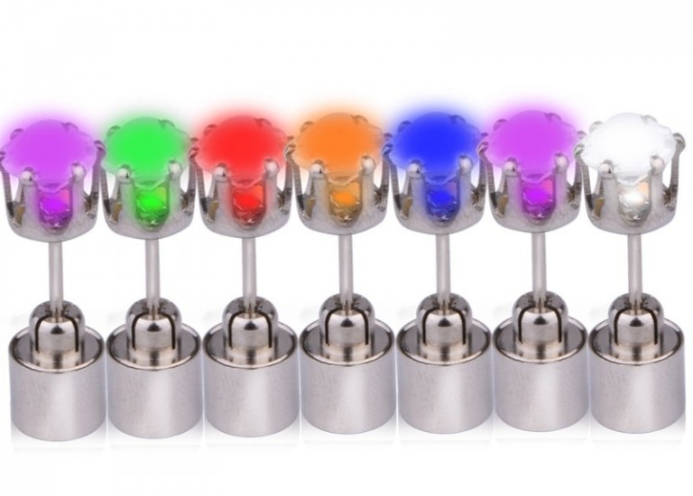 10 LED Multicolor Bright Stylish Fashion LED Earrings Glowing Light up