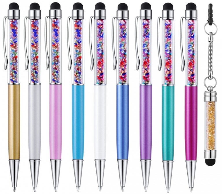 Crystal Colorful Stylus Pen and Ballpoint for Touch Screen