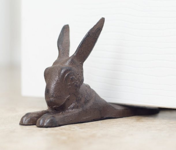 Vintage Cast Iron Bunny Rabbit Door Stop