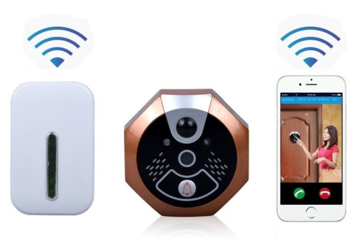 Wi-Fi Enabled Video Doorbell,720P Home Security Door Camera Monitor ...