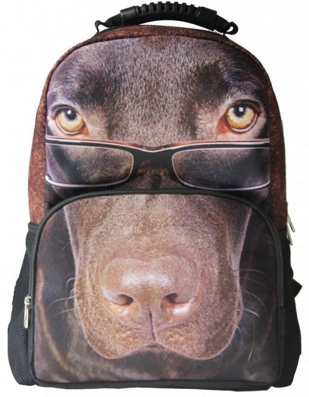 Animal Face 3D Chocolate Lab Puppy Backpack