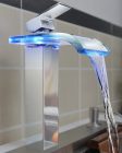 Water Power Waterfall Bathroom Sink Faucet with Color Changing LED ...