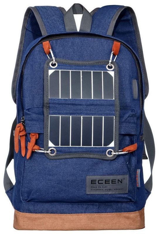 Lightweight Backpack with Solar Charger and LED Camping Light