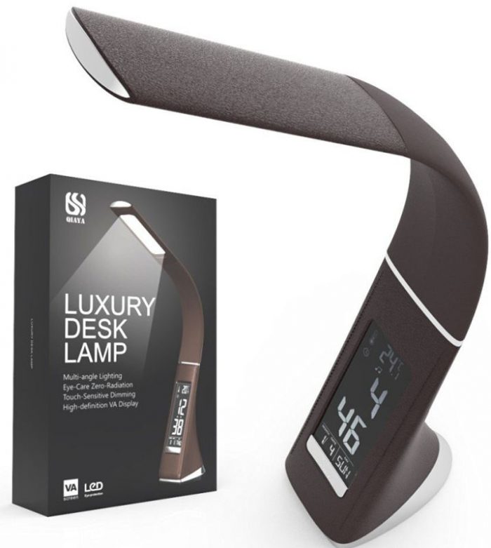 LED Gooseneck Desk Lamp with LCD Display Time