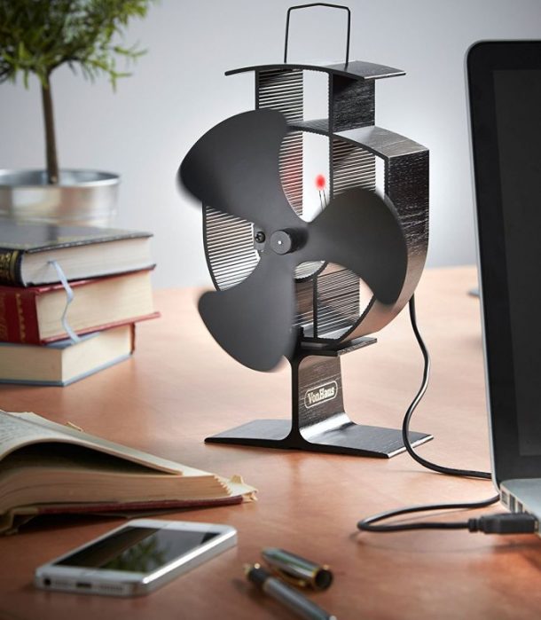 VonHaus 2 in 1 Wood Stove Eco Fan with USB