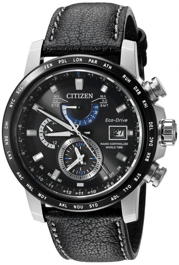 Citizen Men’s ‘World Time A-T’ Quartz Stainless Steel and Leather ...
