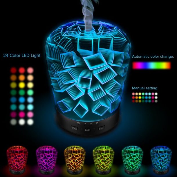 Night Light Aromatherapy Ultrasonic Essential Oil Diffuser