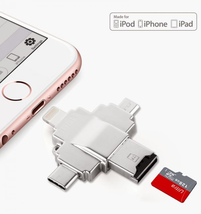 iDiskk High-Speed Flash Drive and Card Reader with Lightning&USB-C ...