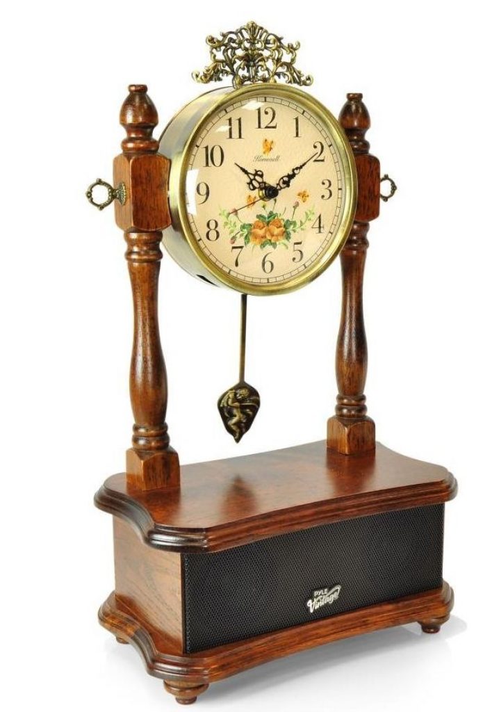 2-in-1 Retro Vintage Style Wooden Clock & Bluetooth Speaker System