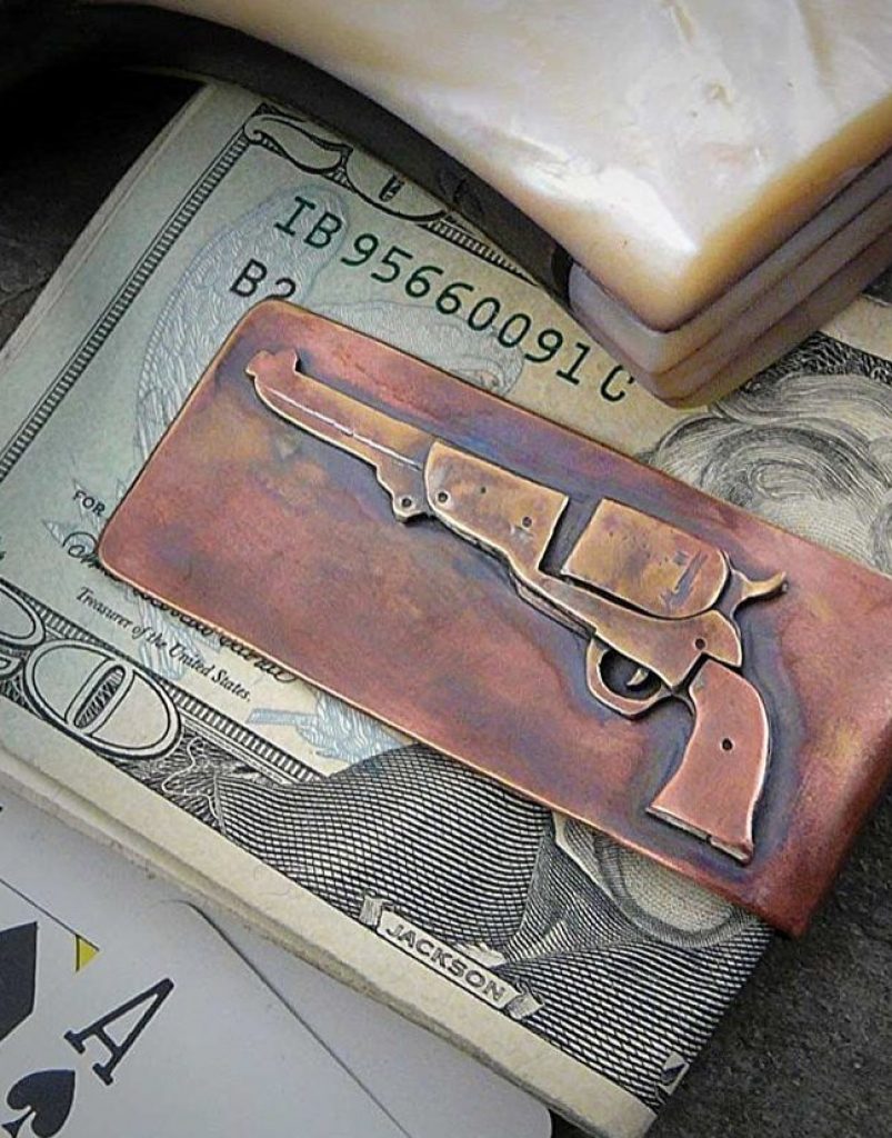 Money Clip with Colt Revolver Gun Design