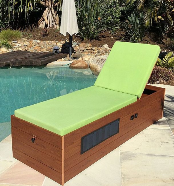Solar Powered Chaise Lounge with Solar Panel