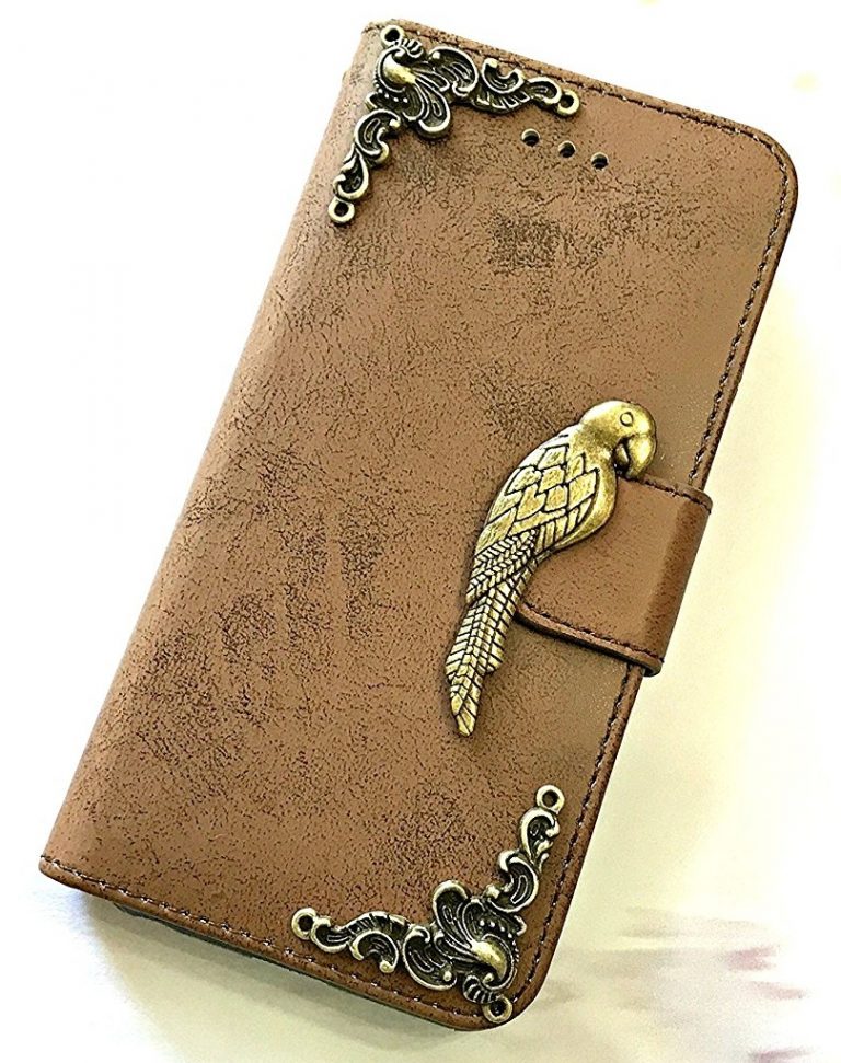 Parrot handmade phone wallet cover