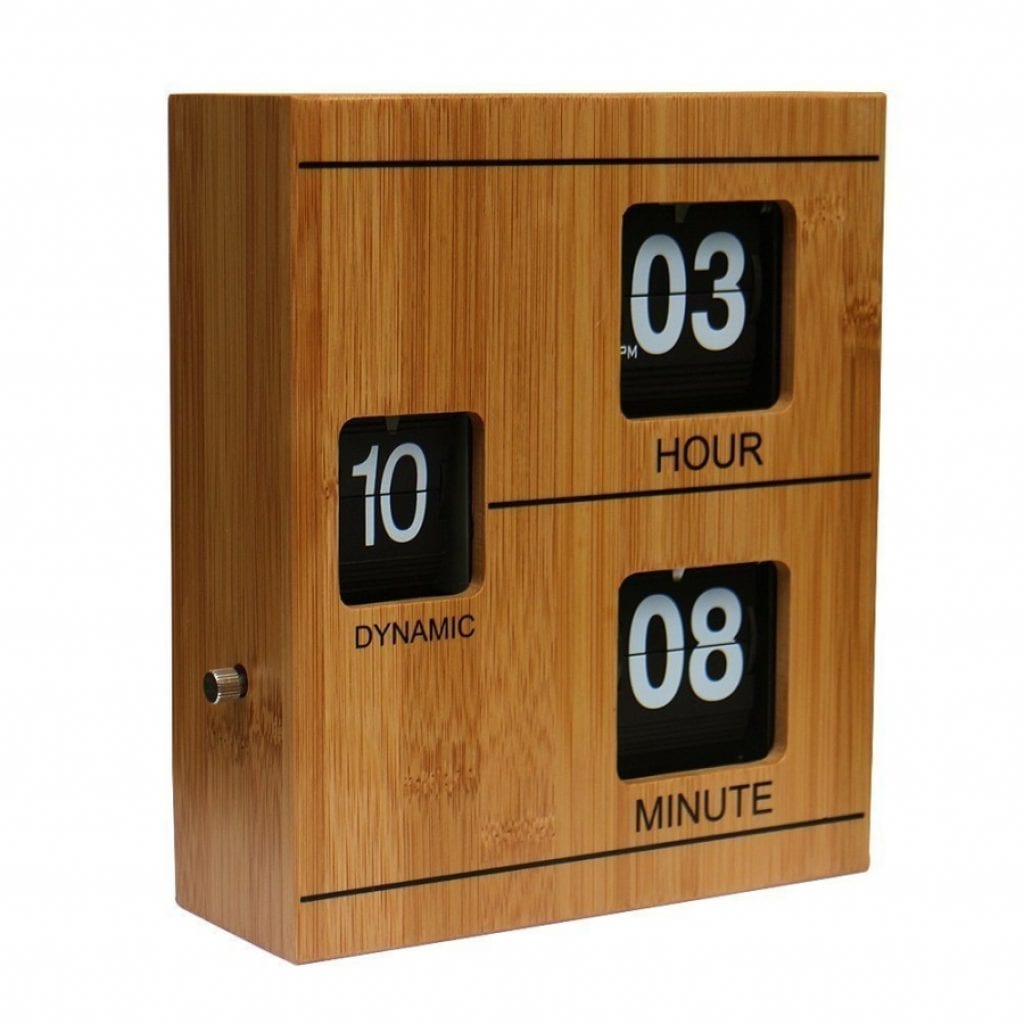 Bamboo Retro Flip Down Clock