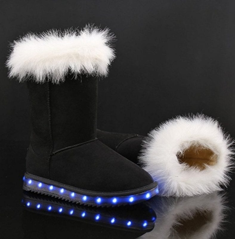 USB Charging Light Up Shoes High Couple LED Shoes Christmas Snow Boots