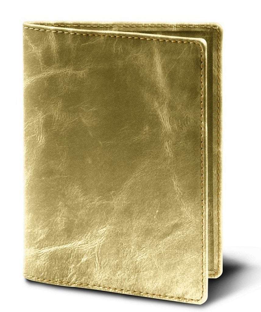 Luxury Passport Holder – Golden – Metallic Leather