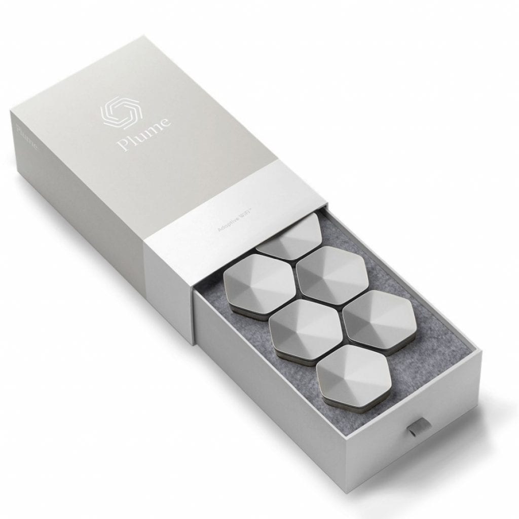 Plume Adaptive WiFi System – 6 Pods, WiFi Coverage for 3 to 4 Bedroom Homes