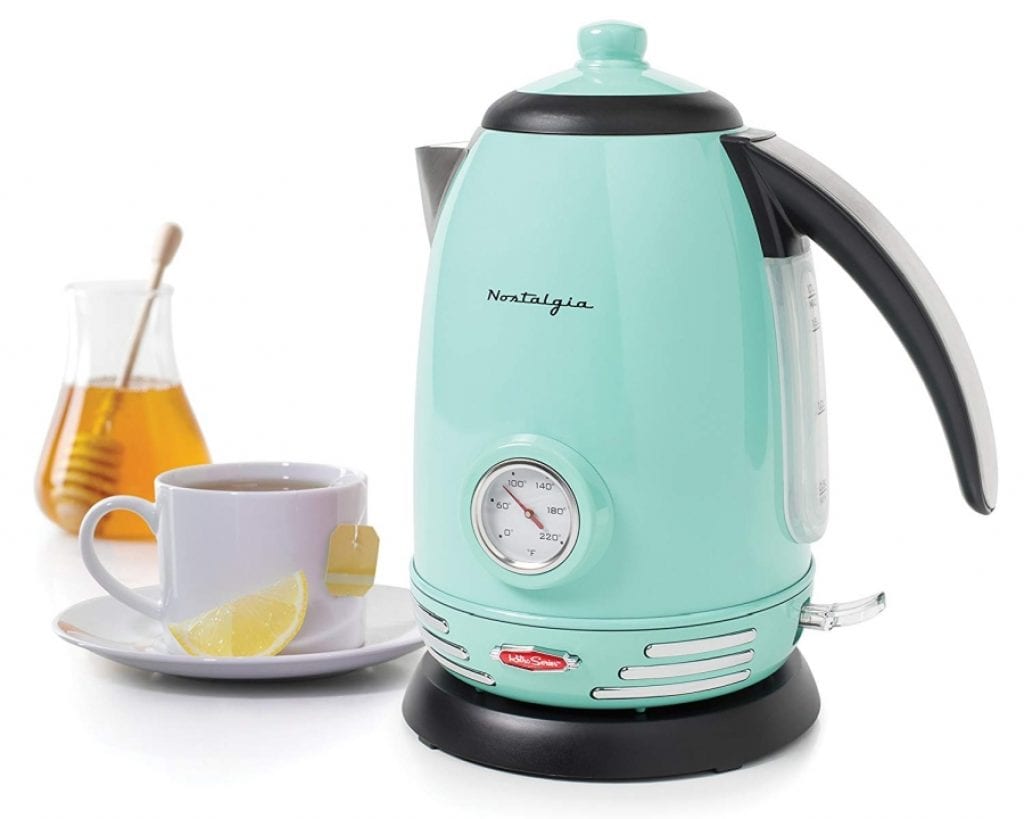Nostalgia Retro Stainless Steel Electric Water Kettle