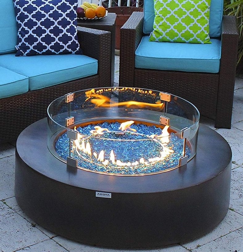 Outdoor Essentials 42″ Round Modern Concrete Fire Pit Table