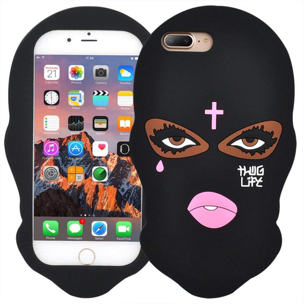 Face Masked Silicone Phone Protective Case Cover