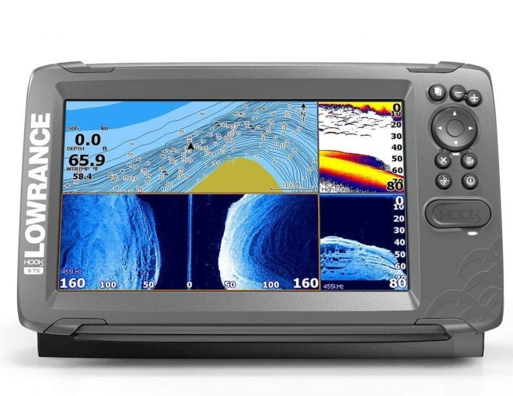 Fishfinder/Chartplotter with TripleShot Transom Mount Transducer and US ...