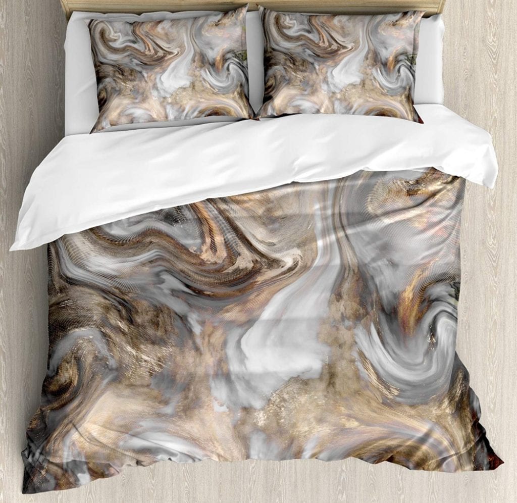 Marble Duvet Cover Set Queen Size