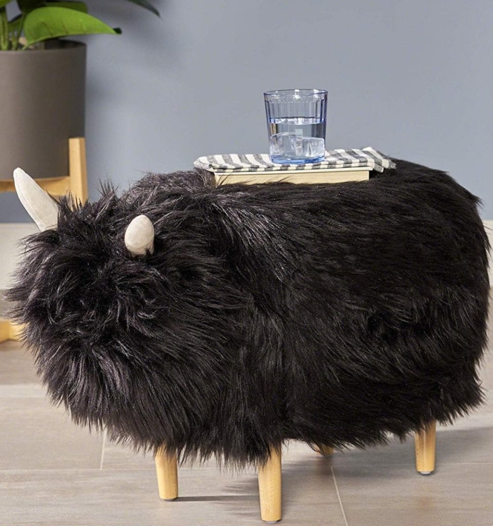 Kamla Furry Yak Ottoman