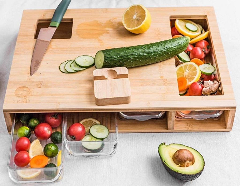 Large Organic Bamboo Kitchen Cutting Board for Food Cooking Prep