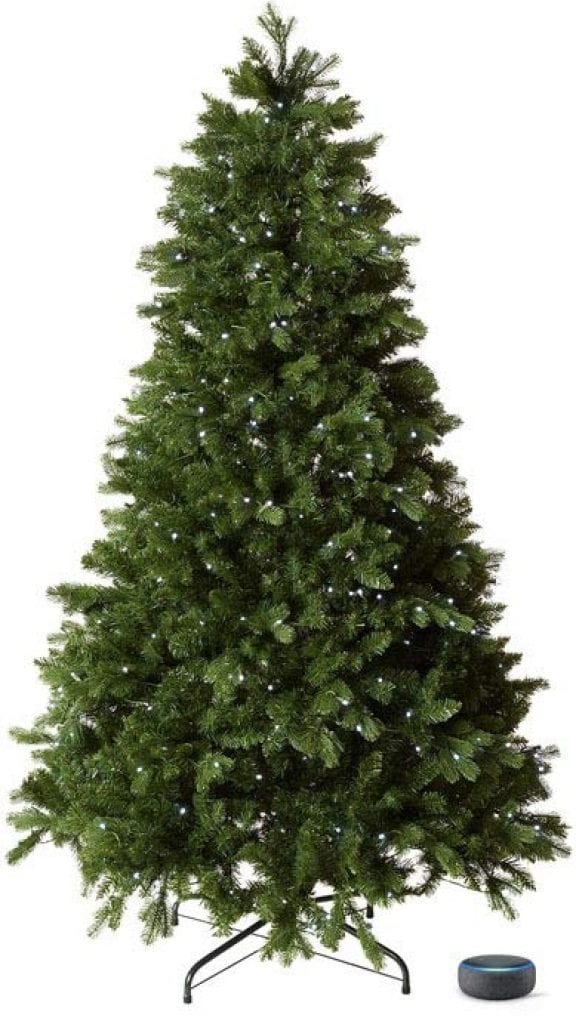 Mr. Christmas 7′ Alexa Compatible RGB LED Christmas Tree bundle with ...