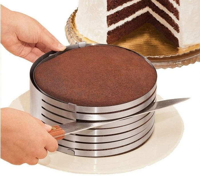 Layer Cake Slicer Adjustable Retractable Stainless Steel Mousse Mold ...