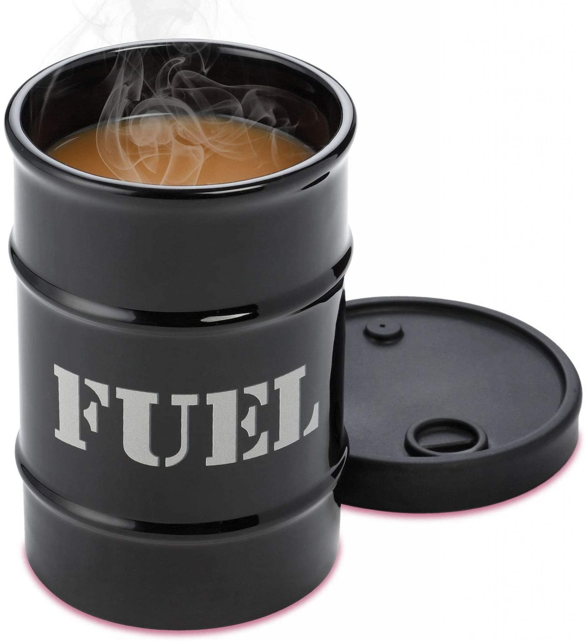 Fuel Drum Shaped Cold Coffee Mug With Silicone Lid