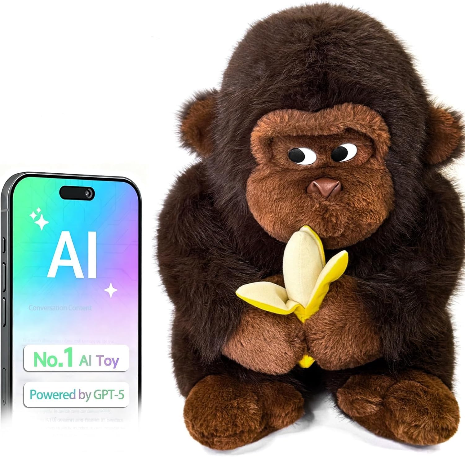 AI Smart Stuffed Animal Gorilla: Interactive Educational Companion Toy with Real-Time ChatGPT